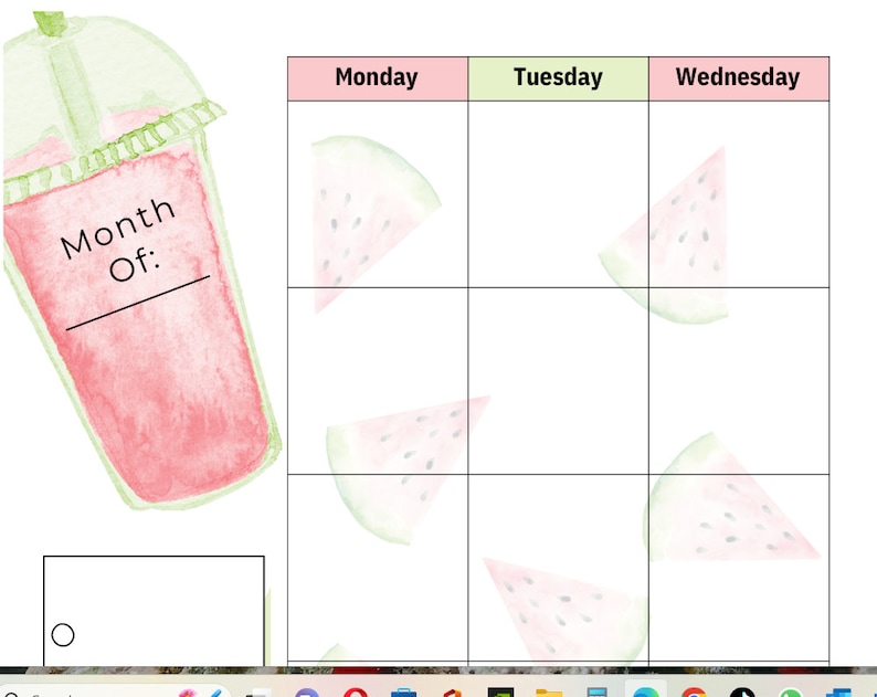 Notion Template Fruity Floral Funny Cut Adorable Fruits Schedule ...