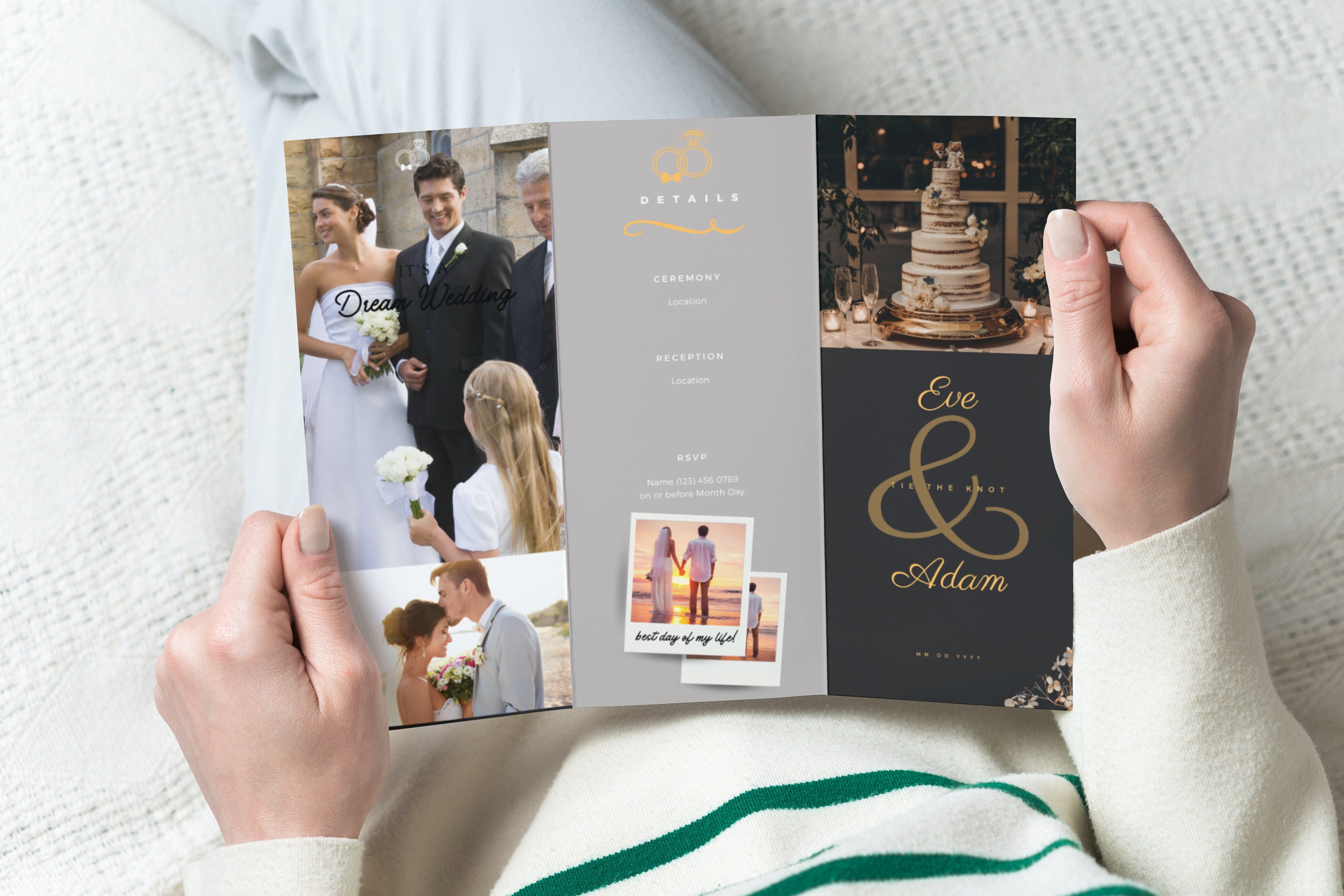 Wedding Invitation Trifold Brochures 6 Templets Front & Back ...