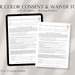 Consent for Hair Coloring, Hair Color Consent and Waiver Form, Hair ...