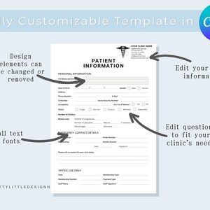 New Patient Form Patient Information Medical History - Etsy