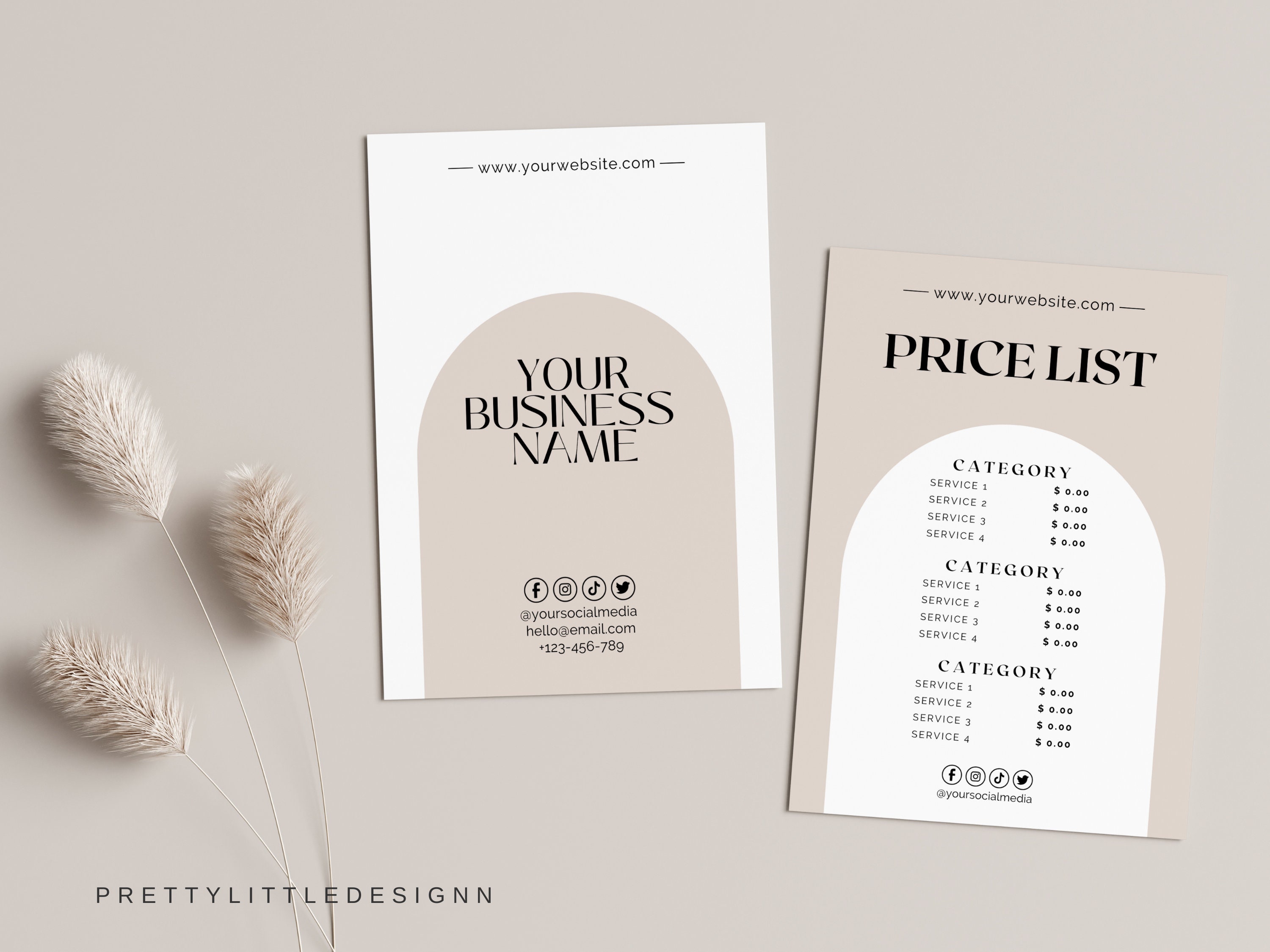 Price List Template, Editable Price List, Electronic Business Price ...