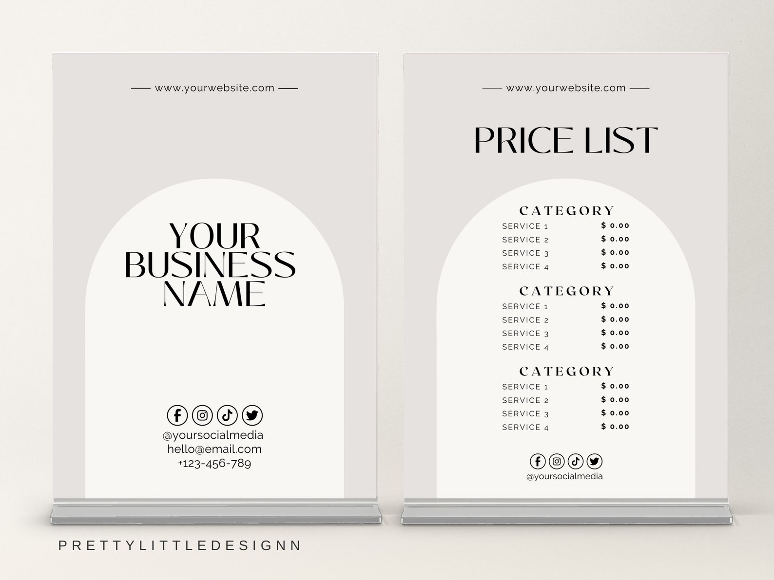 Price List Template, Editable Price List, Business Price List, Beauty ...