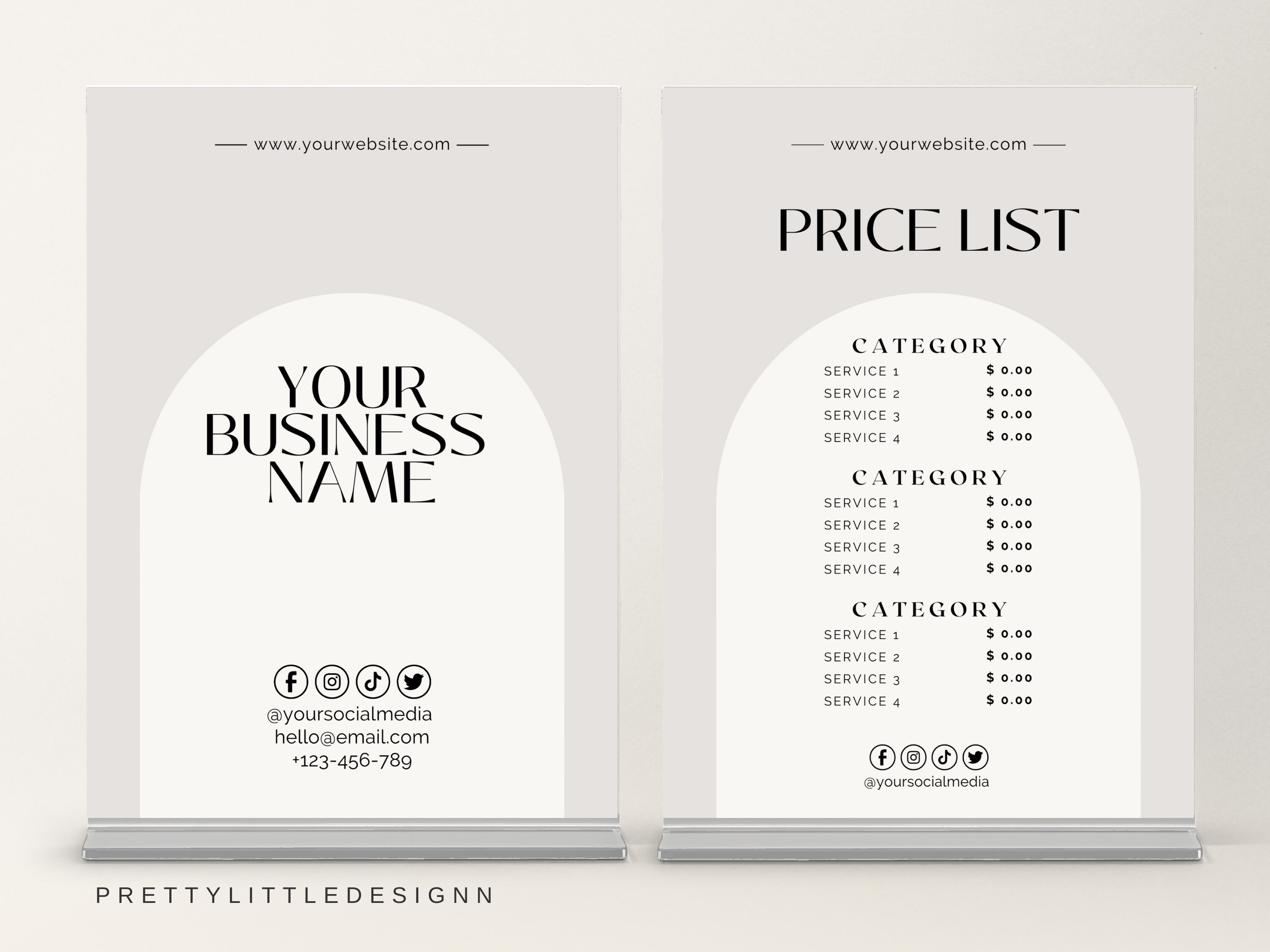 Price List Template, Editable Price List, Business Price List, Beauty ...