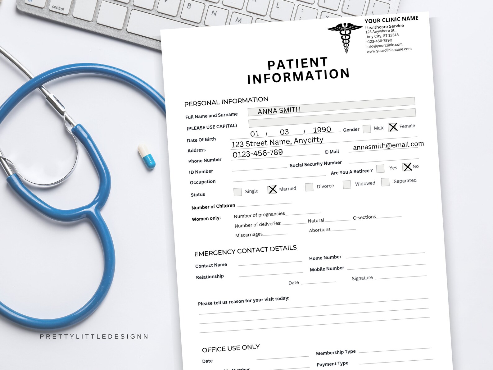 New Patient Form, Patient Information, Medical History, Printable ...