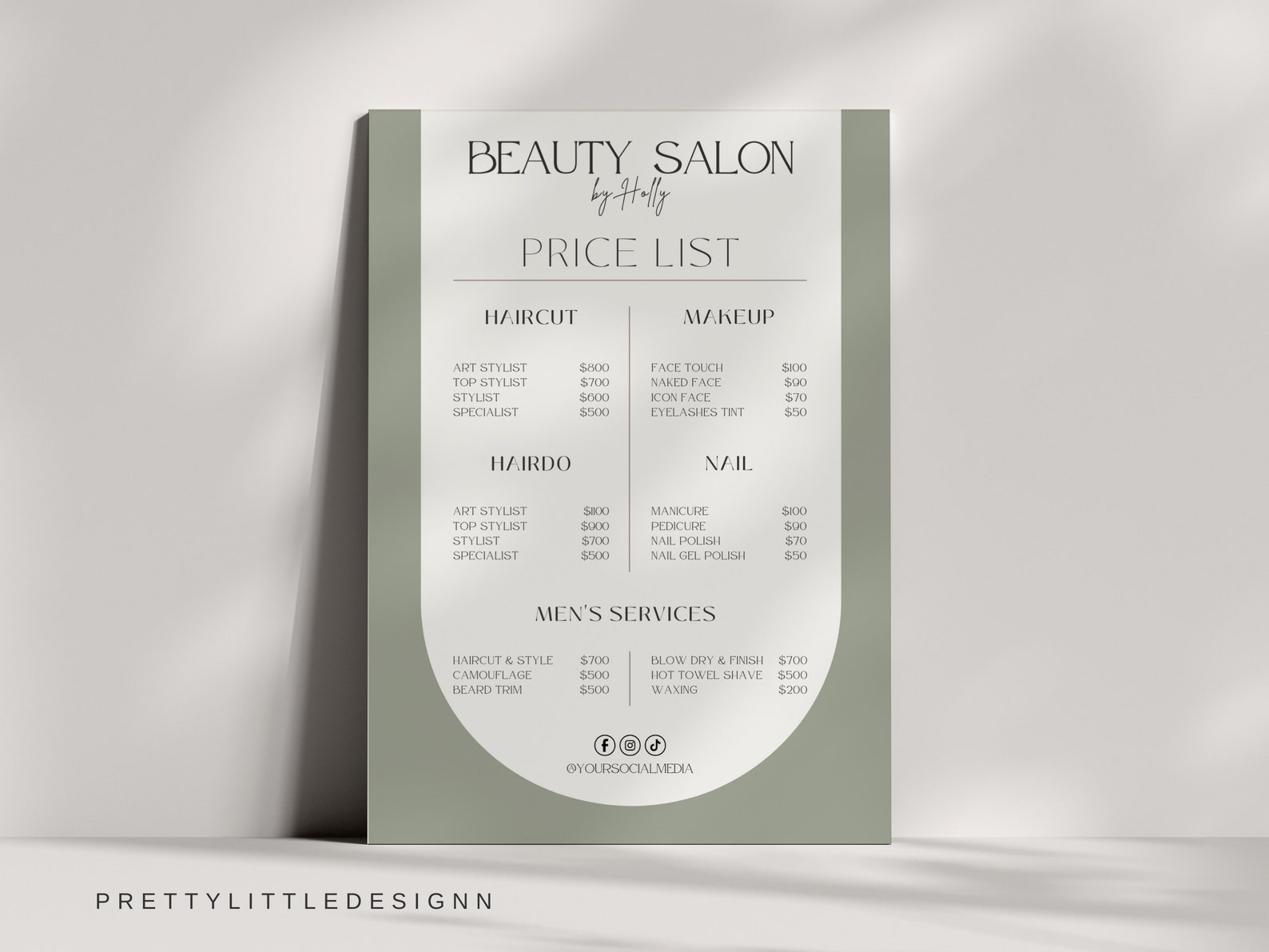 Price List Template, Editable Price List, Business Price List, Beauty ...