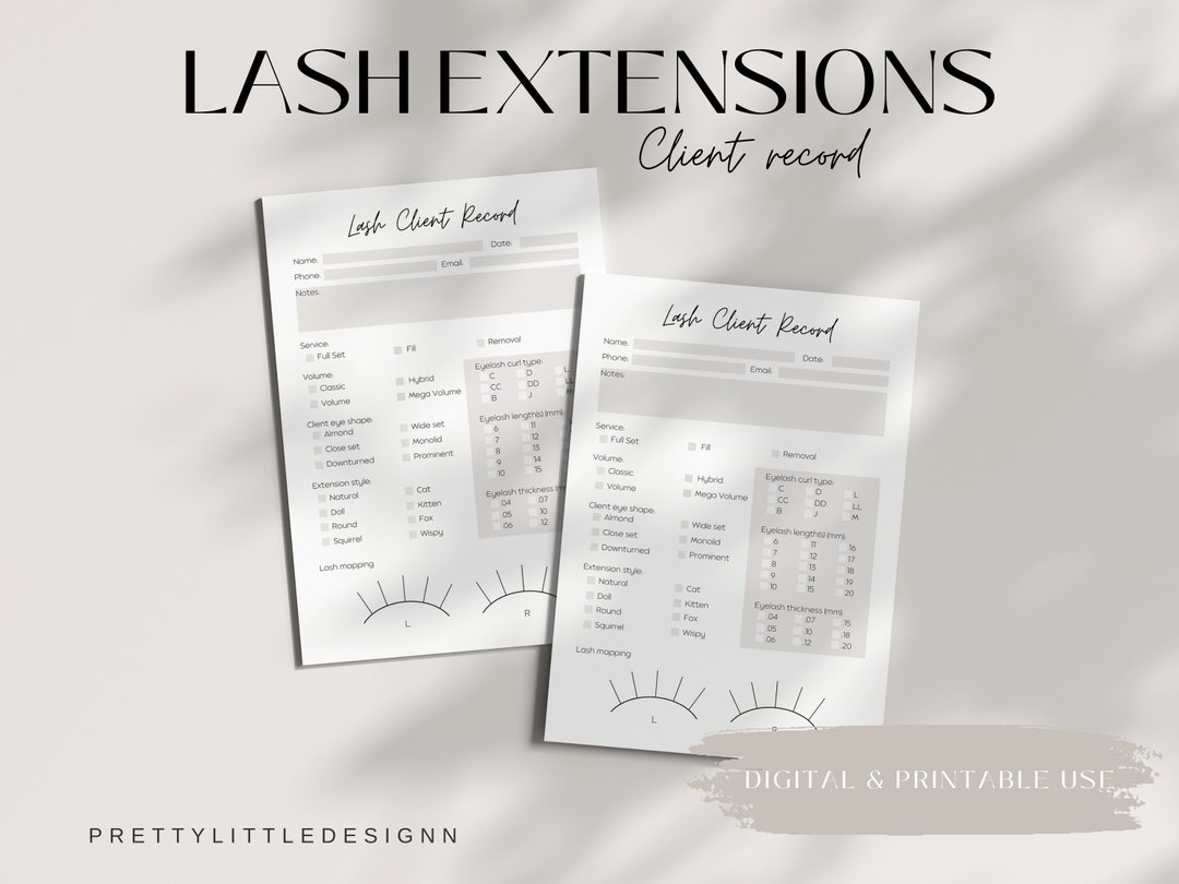 Lash Client Profile, Lash Mapping Sheets, Lash Mapping Templates, Lash ...