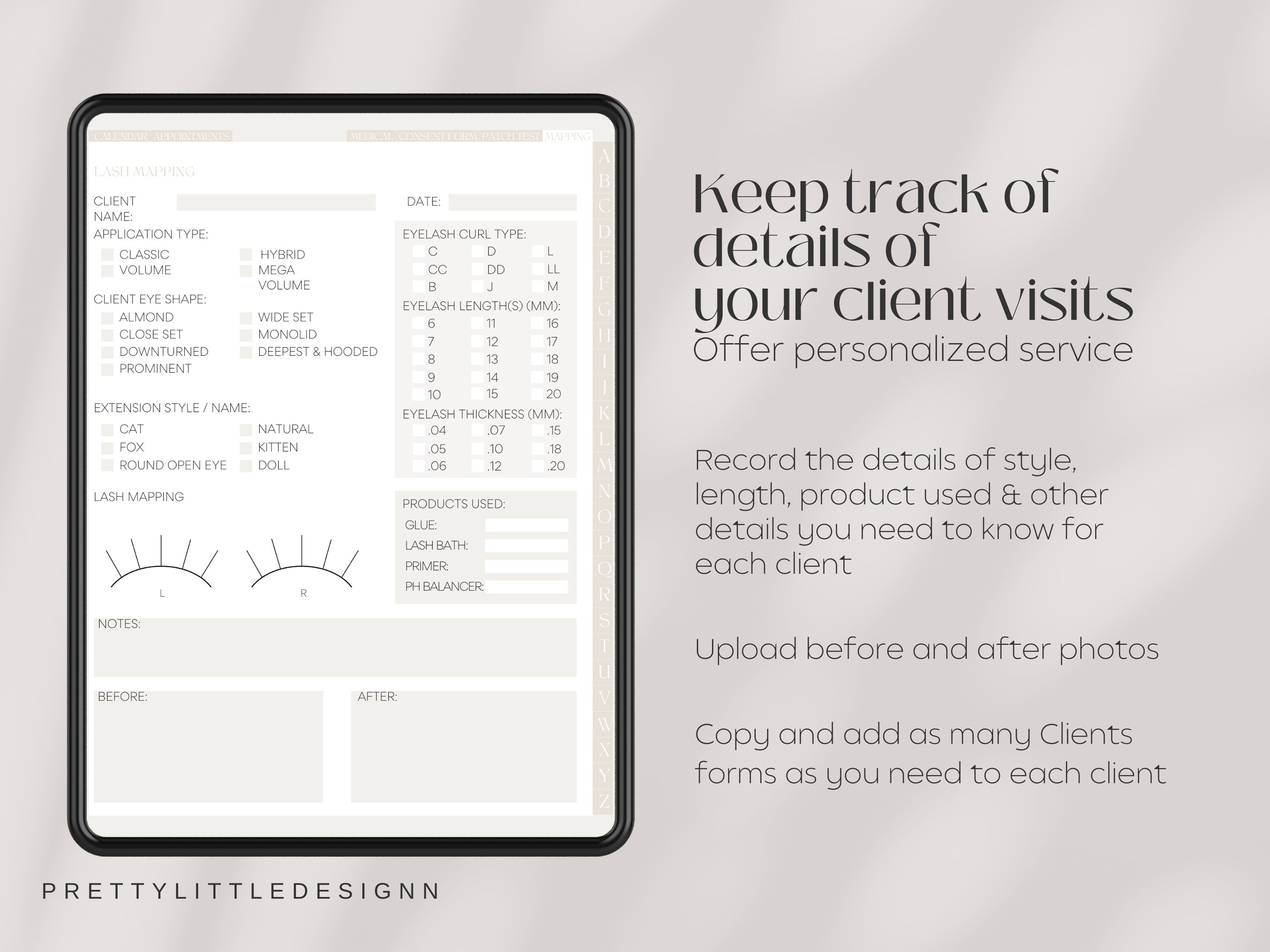 Lash Client Record Book Eyelash Extension Client Record - Etsy