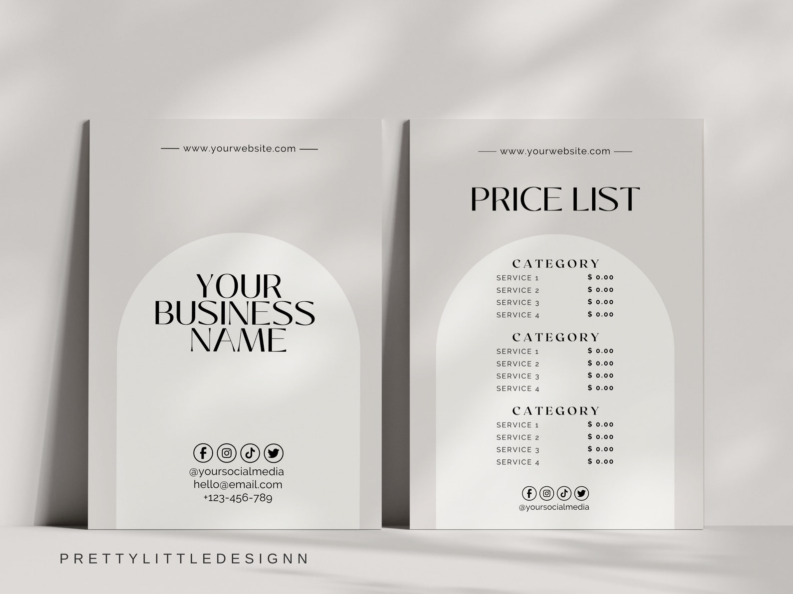 Price List Template, Editable Price List, Business Price List, Beauty ...