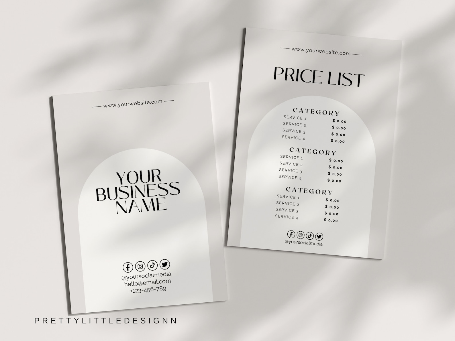 Price List Template, Editable Price List, Business Price List, Beauty ...