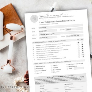 Eyelash Extension Forms, Editable Intake Form, Esthetician Forms, Lash ...