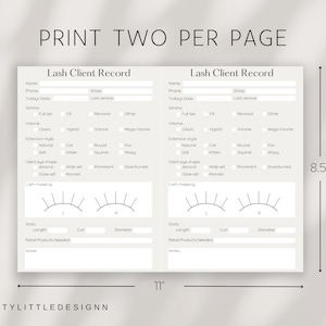 Lash Client Profile, Lash Business Forms, Lash Map, Eyelash Extensions ...