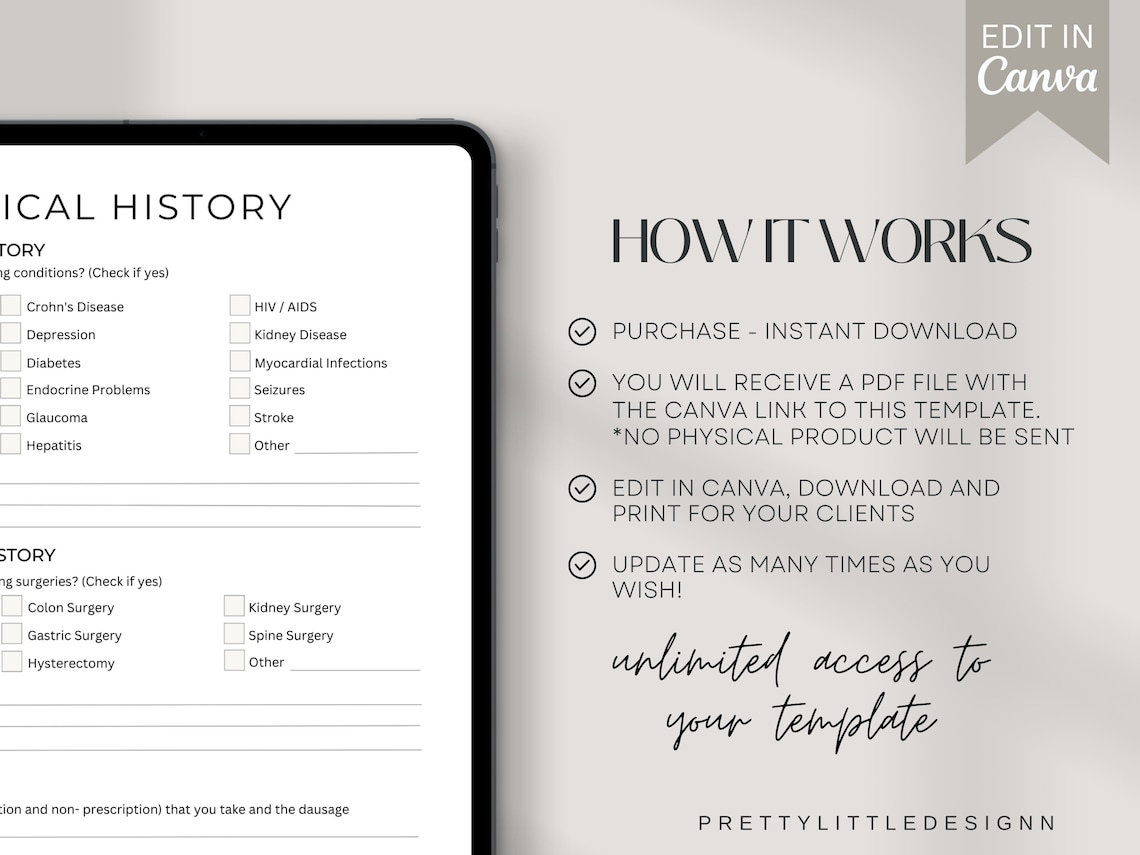 New Patient Form, Patient Information, Medical History, Printable ...