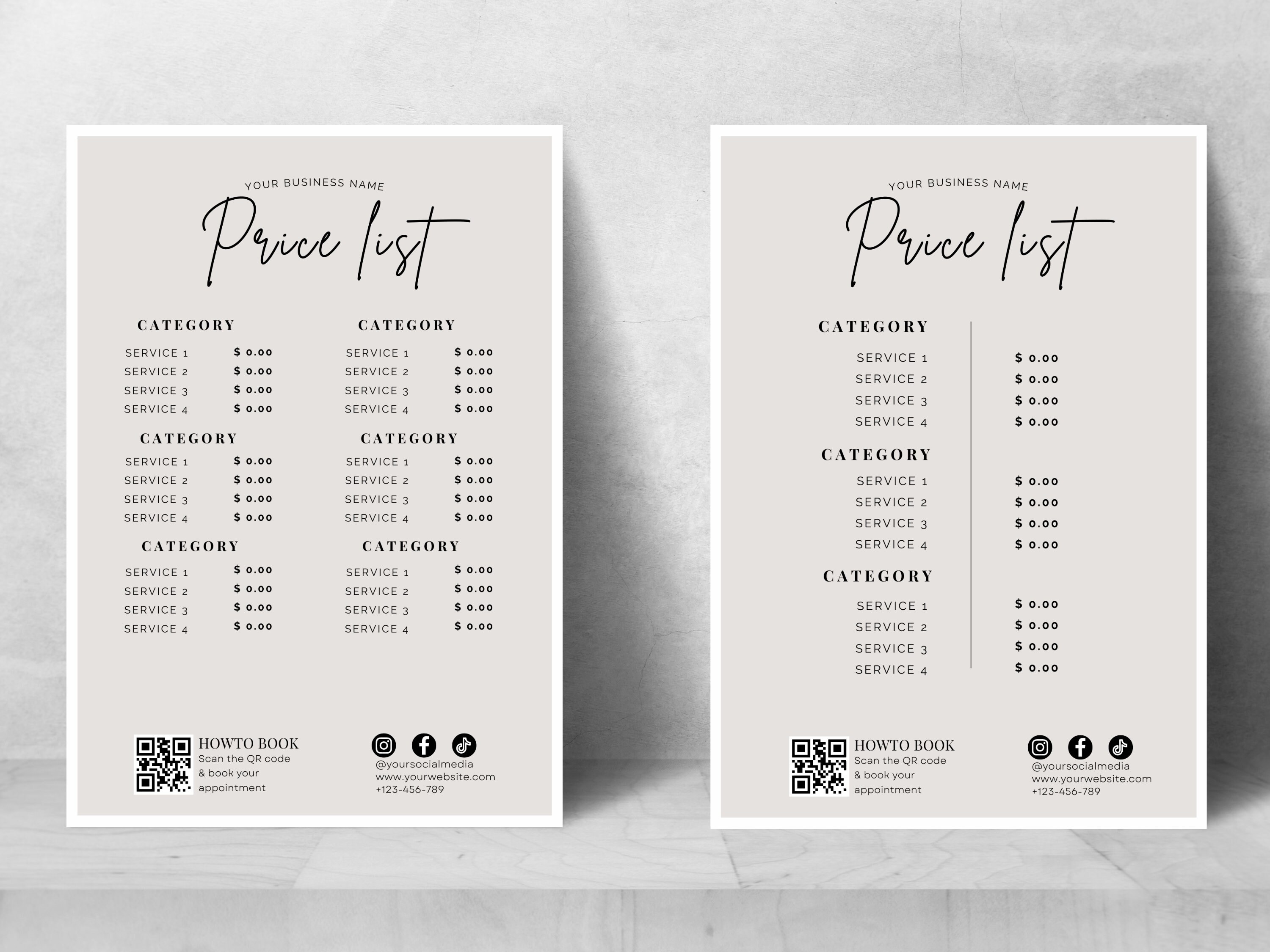 Price List Template, Editable Price List Canva, Electronic Business ...