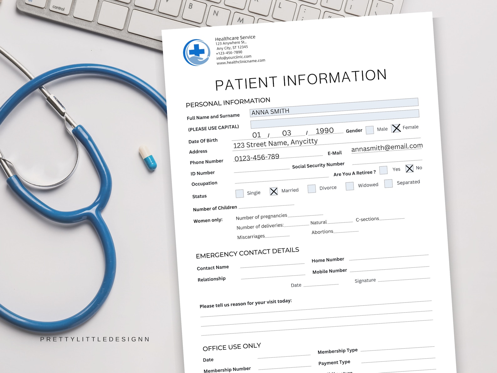 New Patient Form, Patient Information, Medical History, Printable ...