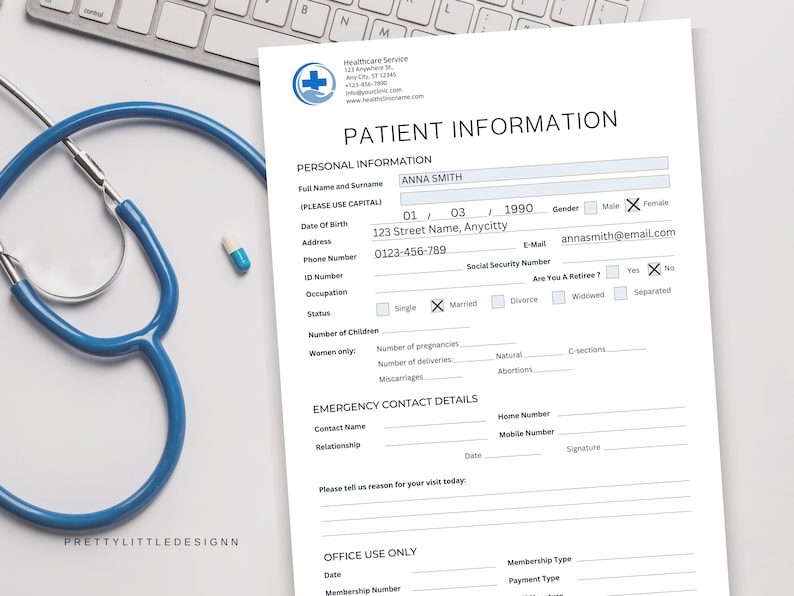 New Patient Form, Patient Information, Medical History, Printable ...
