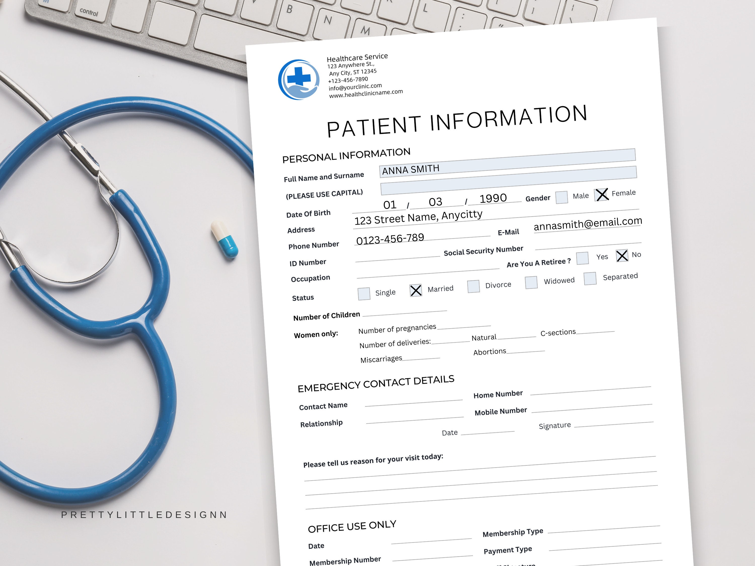 New Patient Form, Patient Information, Medical History, Printable ...