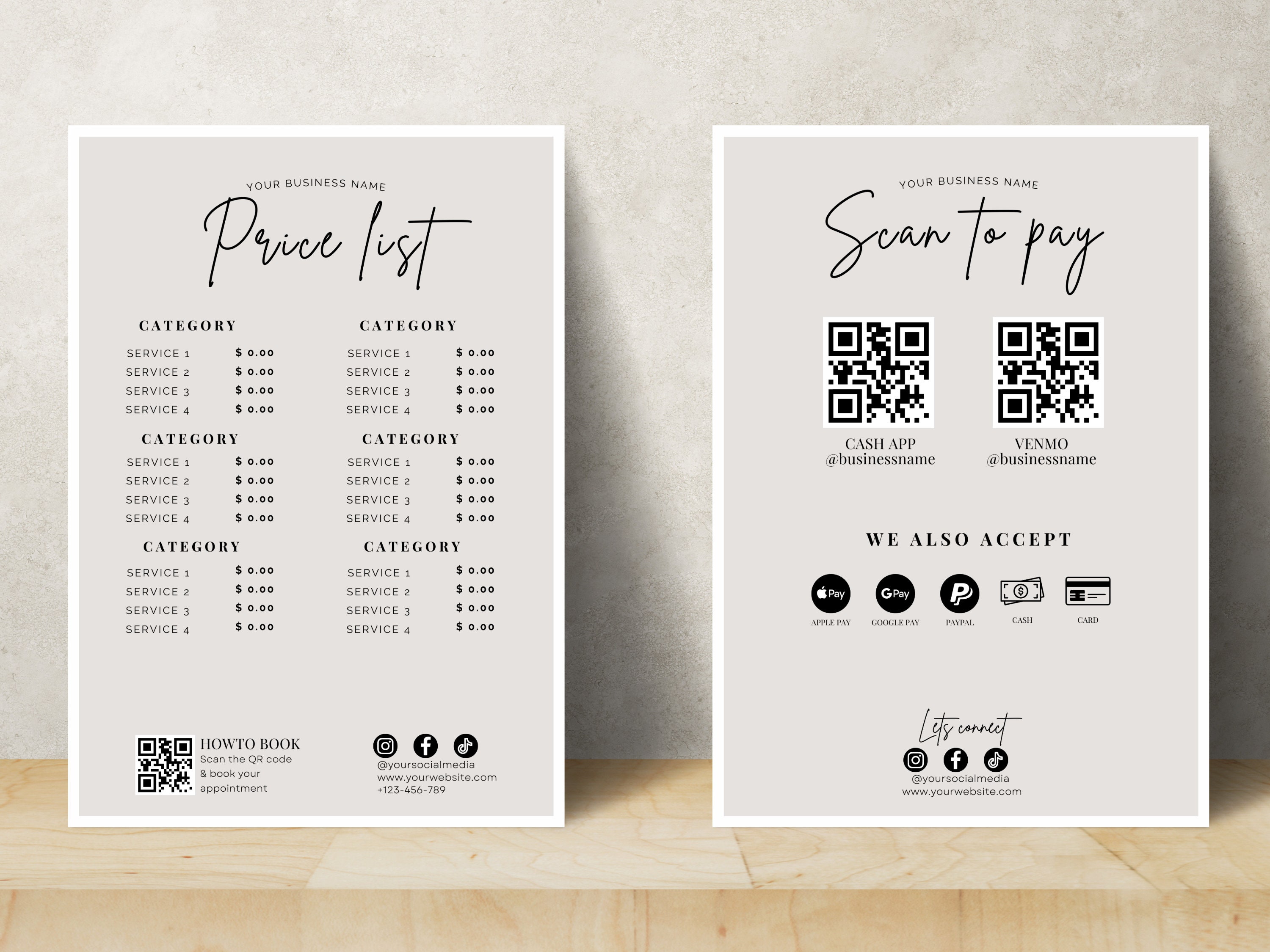 Price List Template, Editable Price List Canva, Electronic Business ...