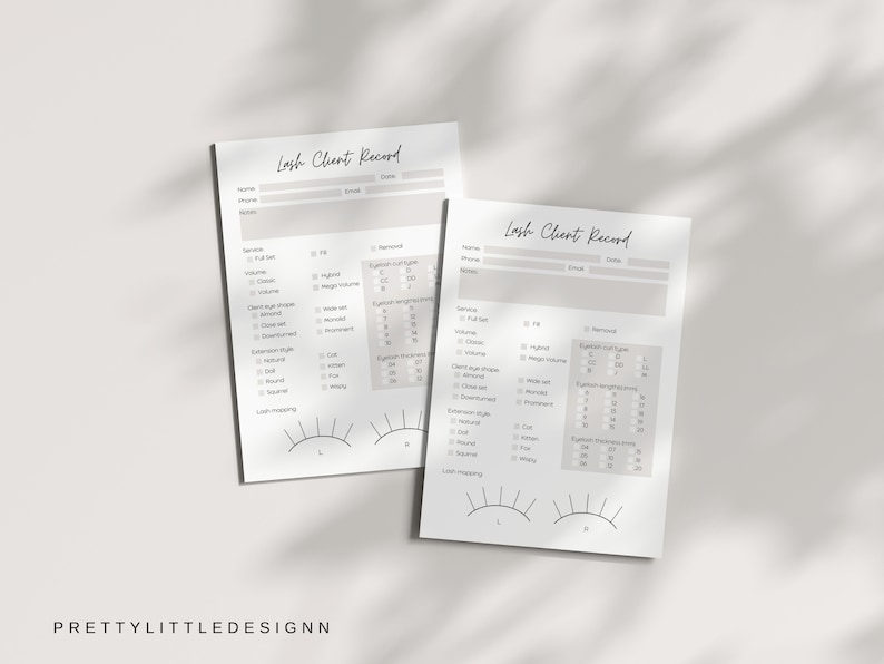 Lash Client Profile, Lash Mapping Sheets, Lash Mapping Templates, Lash ...