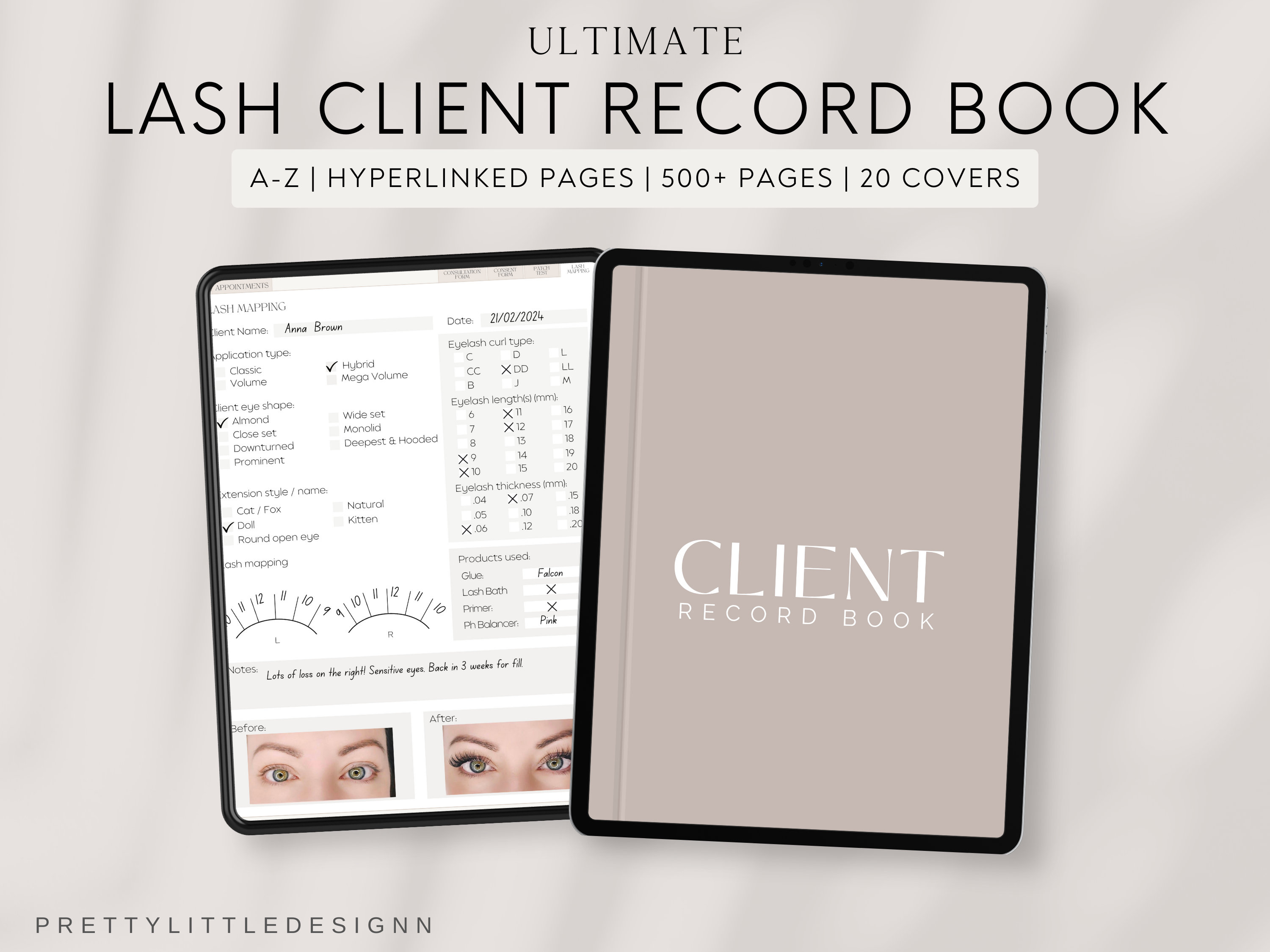 Lash Client Record Book | Eyelash Extension Client Record | Lash Tech ...