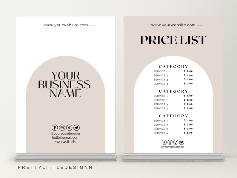 Price List Template, Editable Price List, Electronic Business Price ...