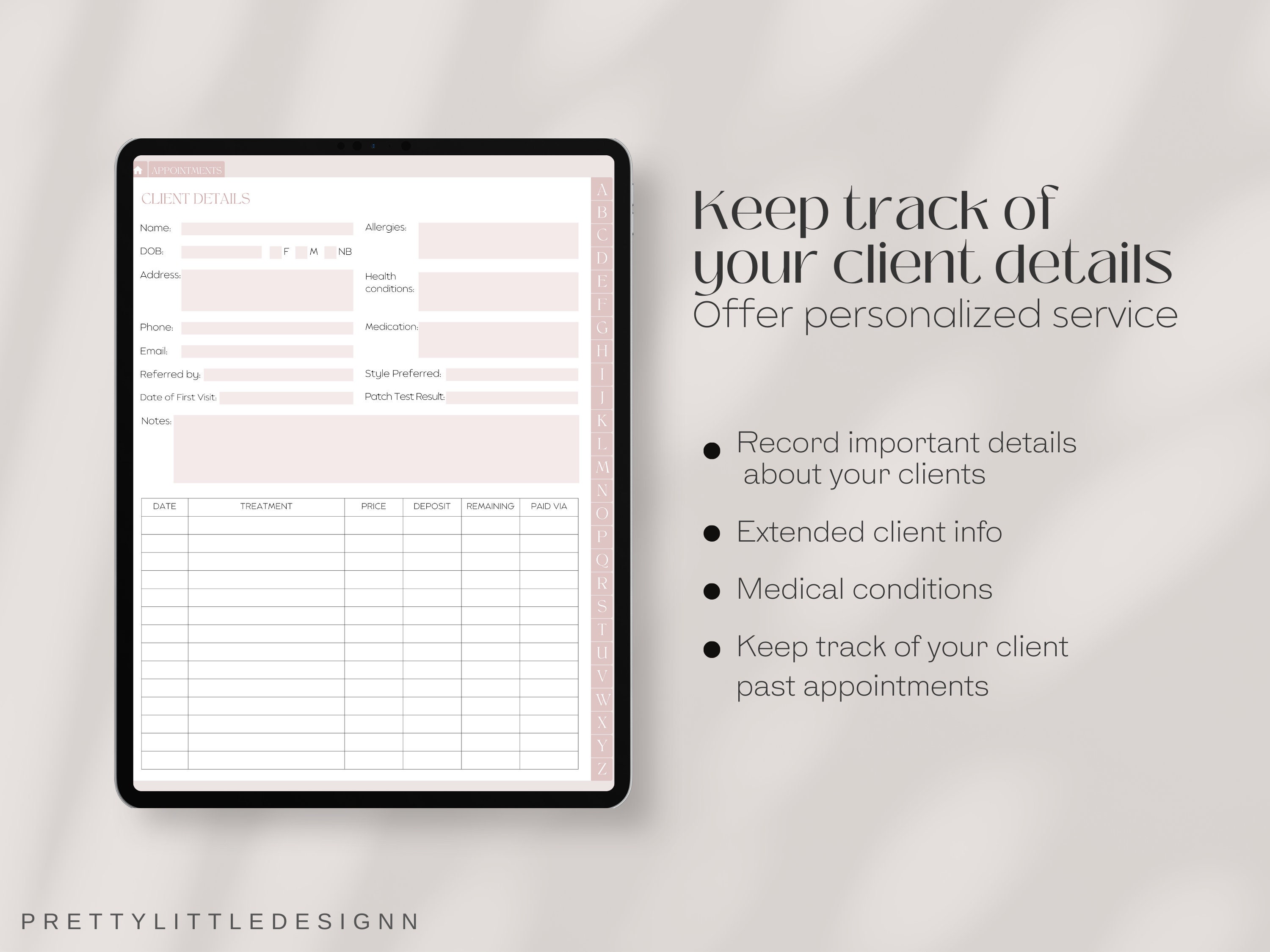 Client Record Book, Lash Extension Client Record, Lash Tech Planner ...