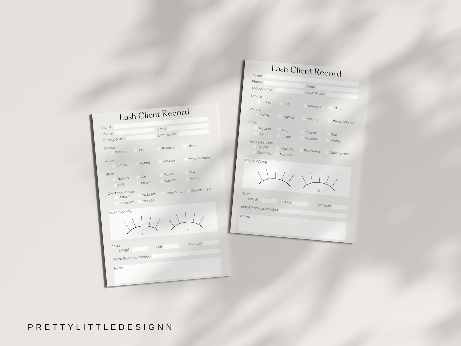 Lash Client Profile, Lash Business Forms, Lash Map, Eyelash Extensions ...
