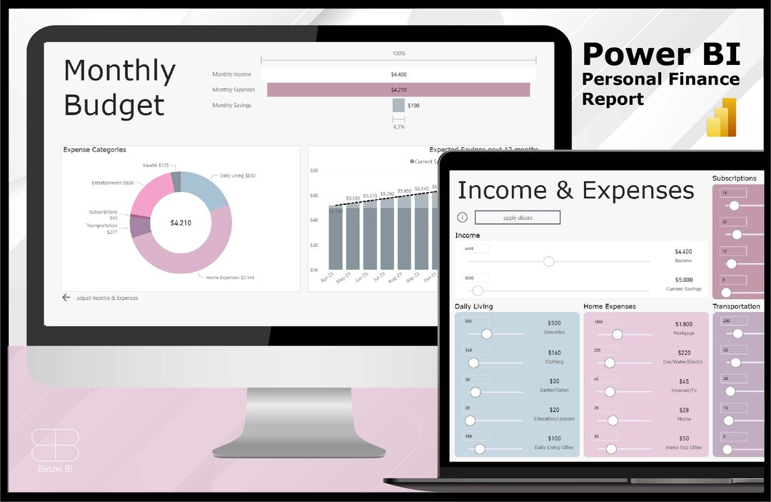 Power BI Personal Finance Report - Etsy