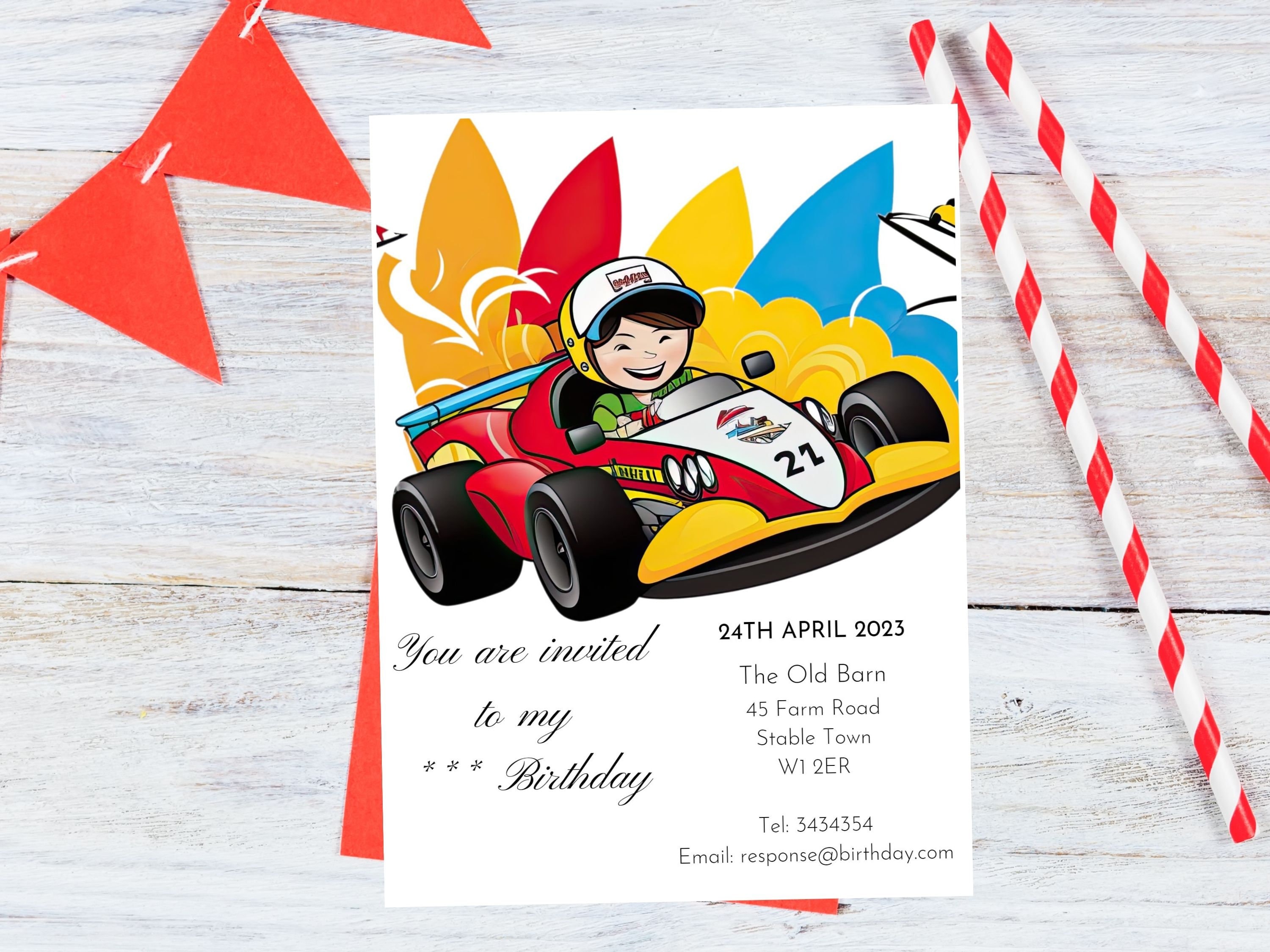 Race Car Birthday Race Car Birthday Invite Race Car Party Invite ...