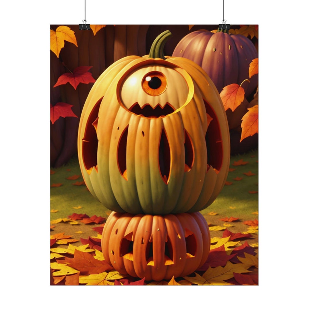 Posters Pumpkin Halloween Digital Download Monster Wall Art - Etsy