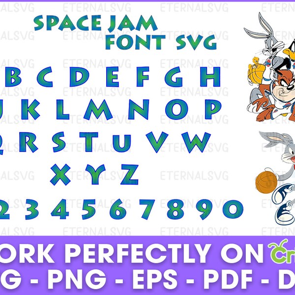 Space Jam Alphabet Svg - Etsy