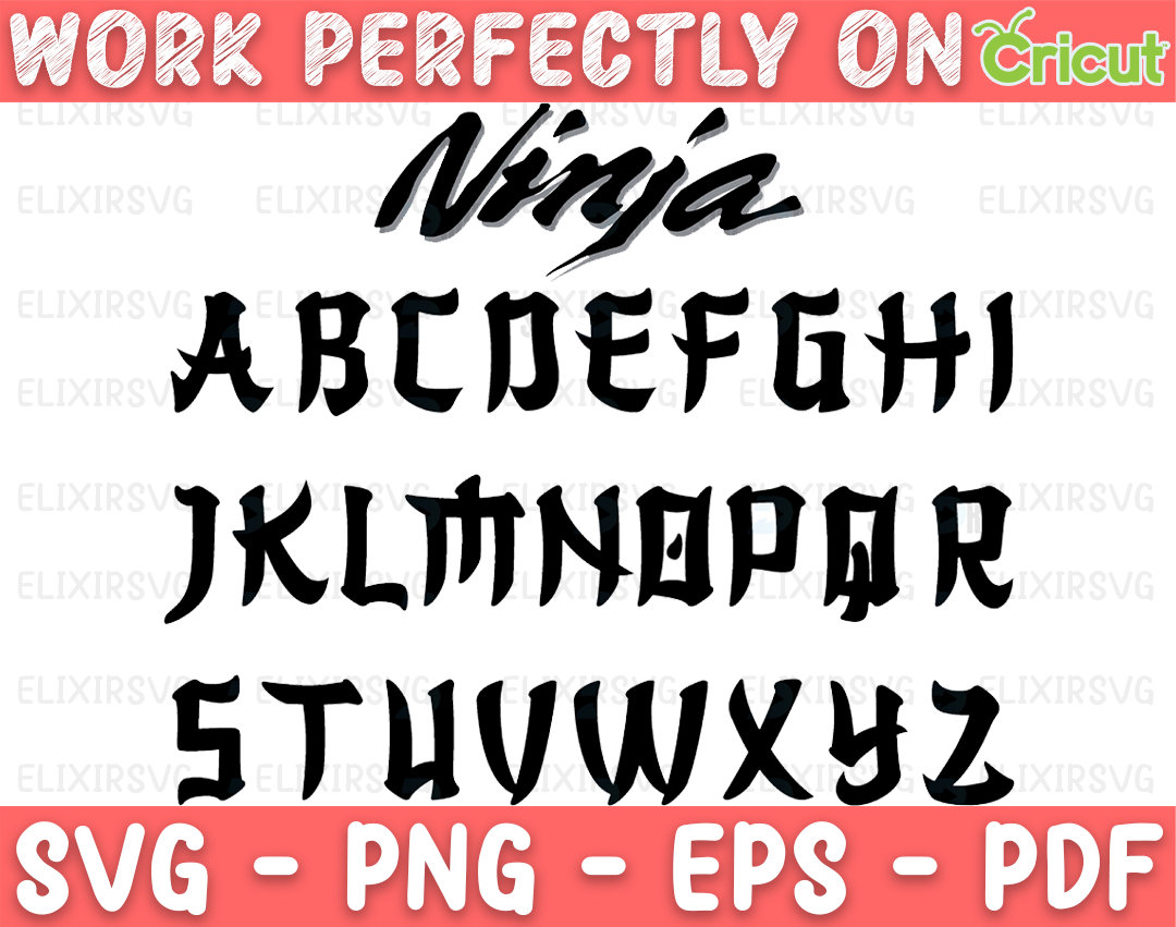 Ninja Font SVG Ninja Alphabet Ninja Letters Ninja Vector - Etsy