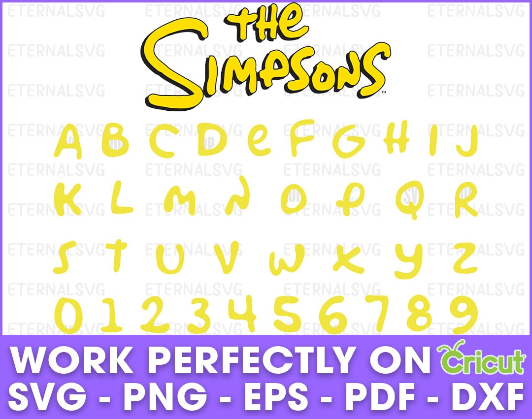 The Simpsons Font SVG Simpsons Alphabet Simpsons Letters - Etsy