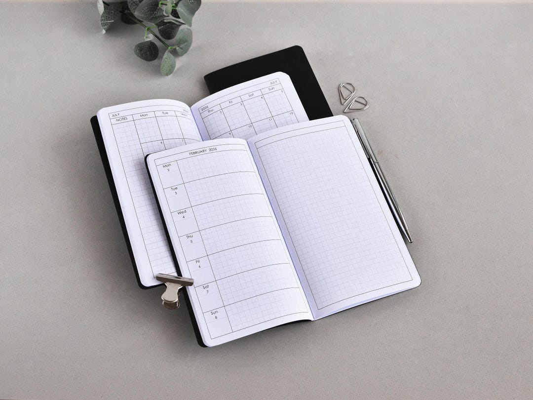 Travelers Notebook Planner Inserts Personal Size: TN Weekly Monthly ...