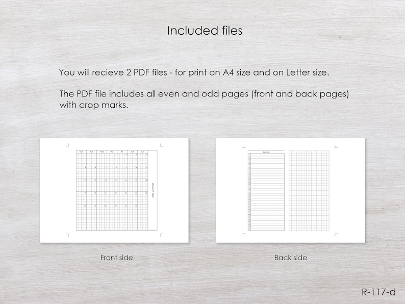 Printable Fold Out Monthly Pages Personal Size, Folded Inserts Filofax ...