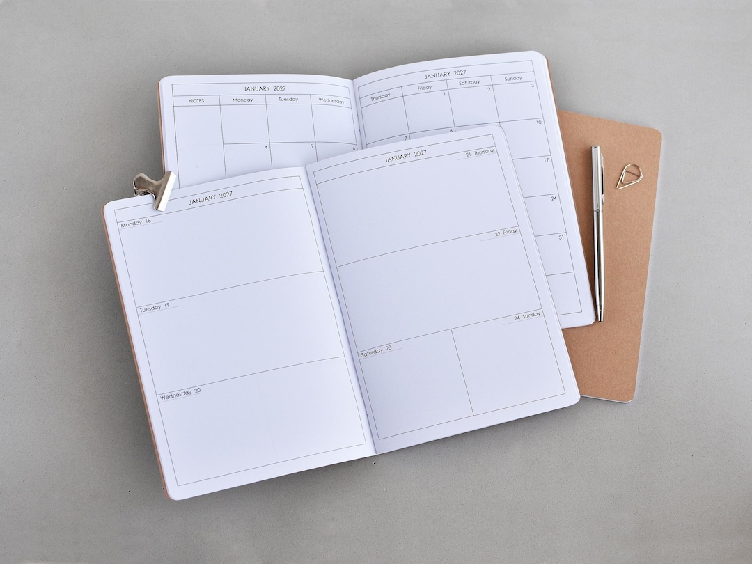 Travelers Notebook Inserts A5 Size: Printed 2026 Monthly Weekly Planner ...