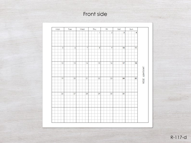 Printable Fold Out Monthly Pages Personal Size, Folded Inserts Filofax ...