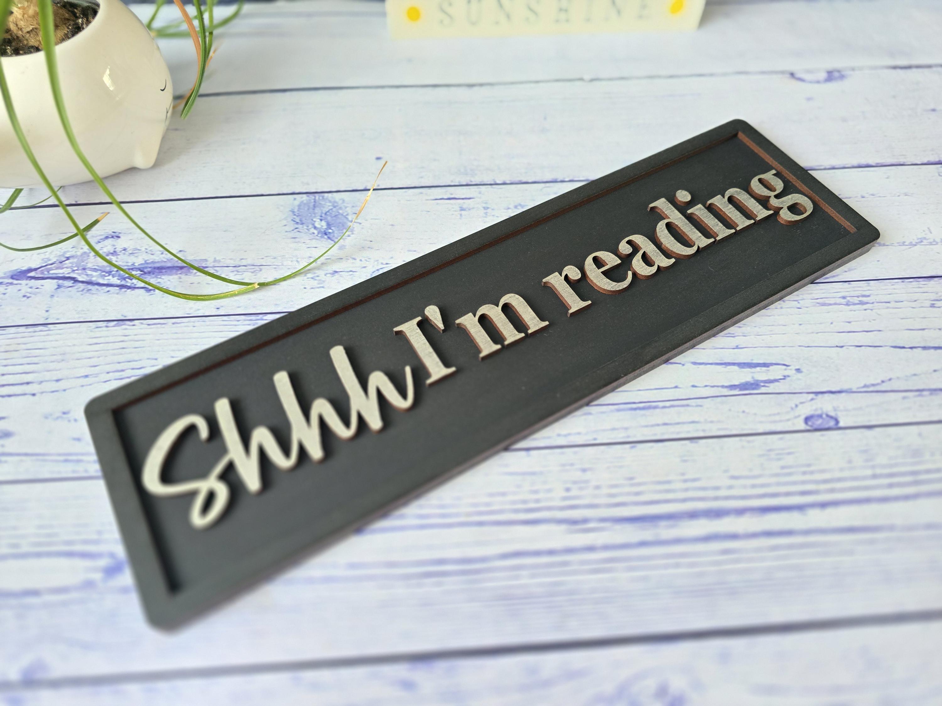 Shhh I'm Reading Wooden Sign: 3D Letter Library Decor - Etsy