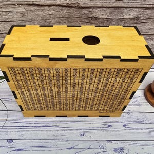 5k Money Savings Challenge Wooden Piggy Bank Wedding Savings 5K Target ...