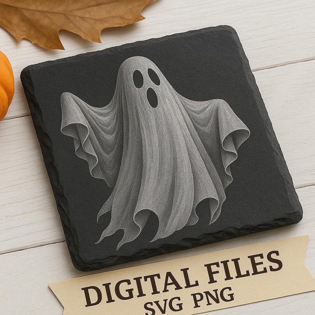 Spooky Ghost SVG PNG: Halloween Laser Engraving File (digital Download ...