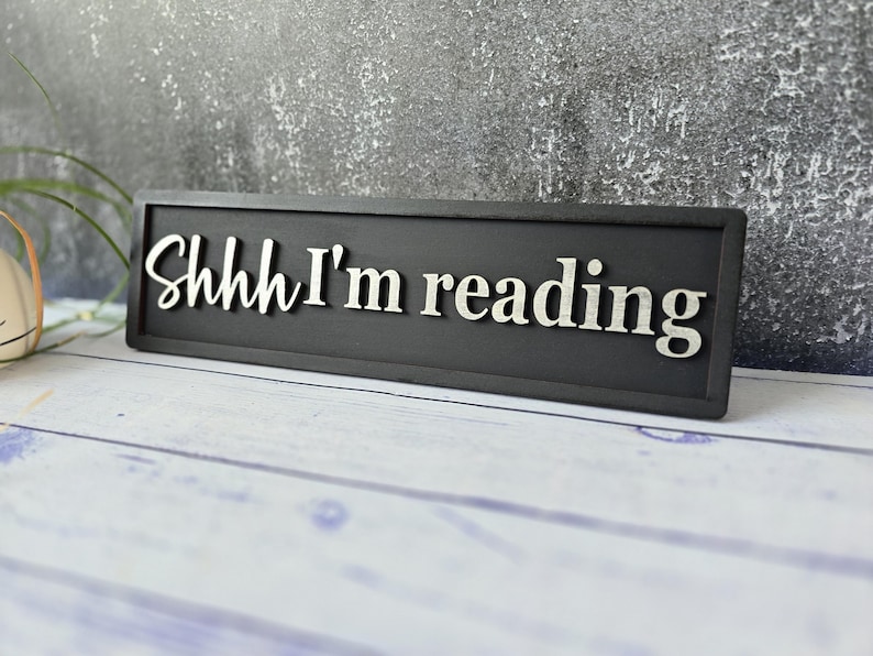 Shhh I'm Reading Wooden Sign: 3D Letter Library Decor - Etsy