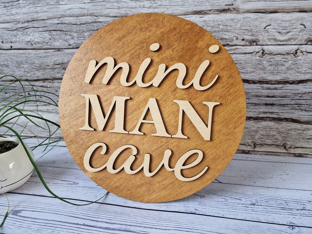 Mini Man Cave 3D Wooden Sign Boys Room Decor Nursery Sign Man Cave - Etsy