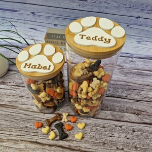 Personalized Dog Treat Jar, Custom Pet Name Storage Container Treats - Etsy