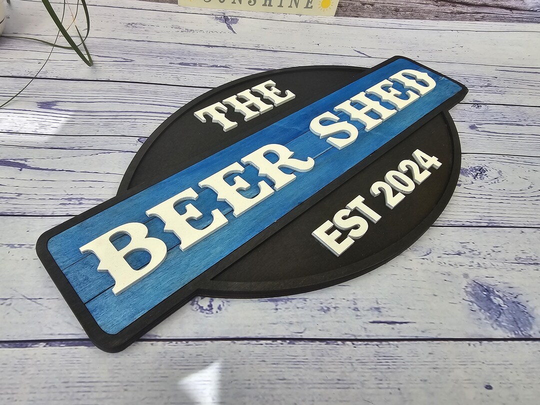 Personalised Wooden Bar Sign, Custom Man Cave Sign, Personalised Home ...