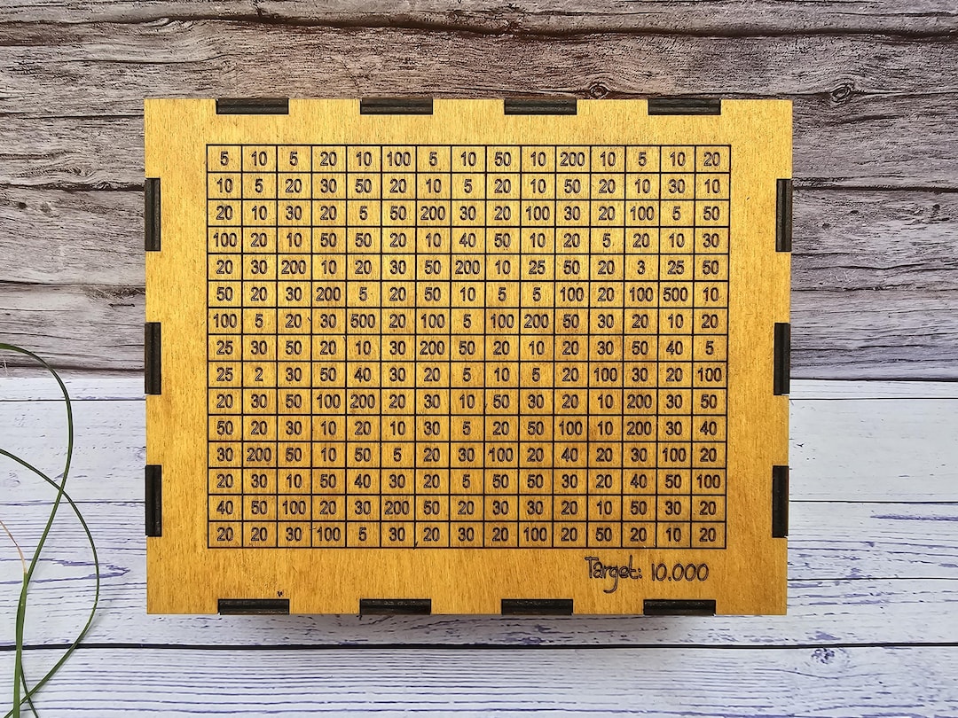 10k Savings Challenge Wooden Piggy Bank - Etsy