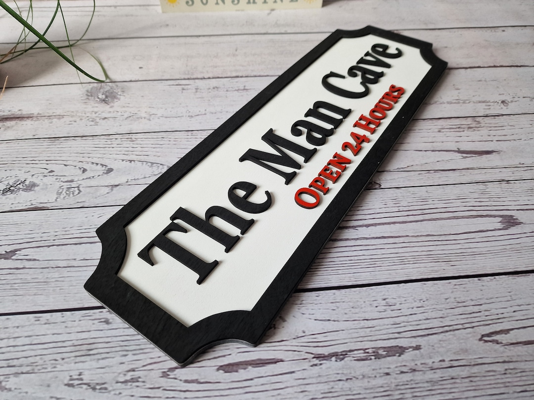 Custom Wooden Man Cave 3D Street Sign - Etsy