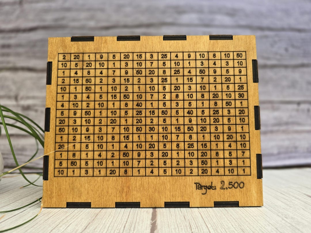 2.5k Money Savings Wooden Challenge Box With Grid - Etsy