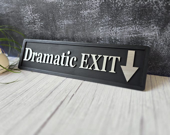 Dramatic Exit Marquee Arrow Sign ~ 3D Layered With Acyrlic and Gold ...