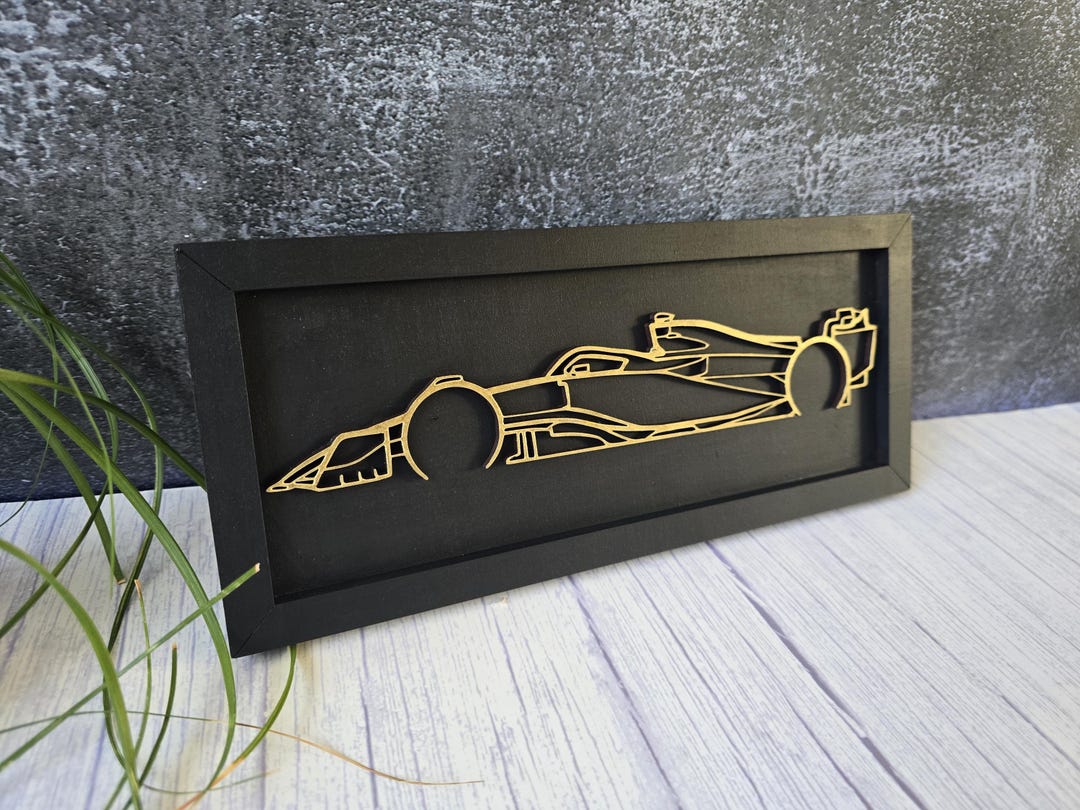 3D Wooden F1 Car Wall Art: Black & Gold Formula 1 Decor - Etsy UK