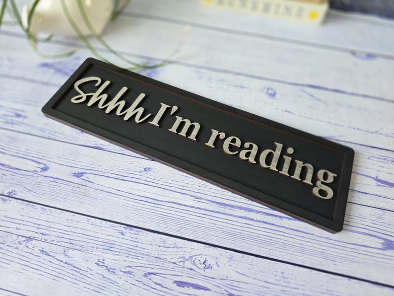 Shhh I'm Reading Wooden Sign: 3D Letter Library Decor - Etsy