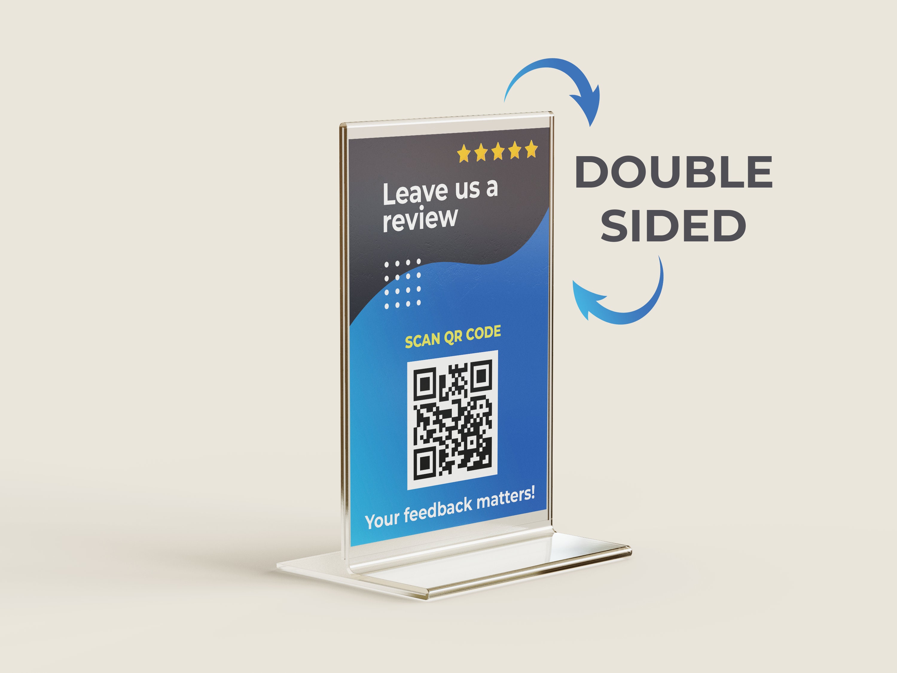 QR Code Sign Review A5 Acrylic Stand - Double Sided Custom Printed - Etsy